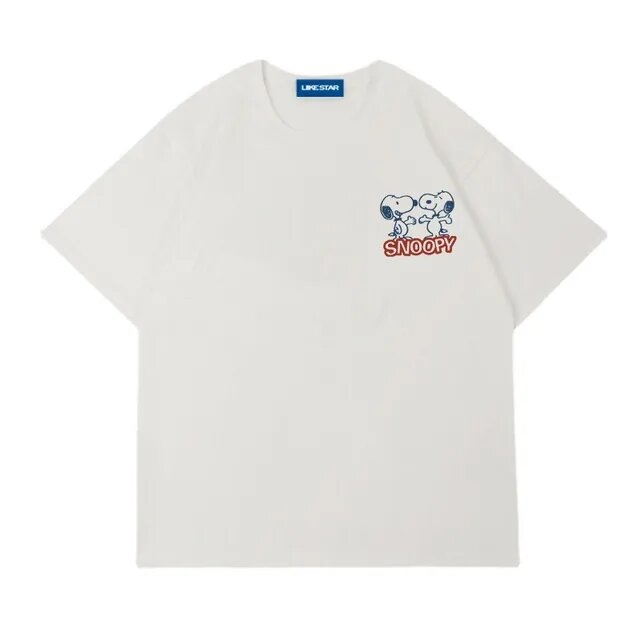 MINISO Белая хлопковая футболка Snoopy
