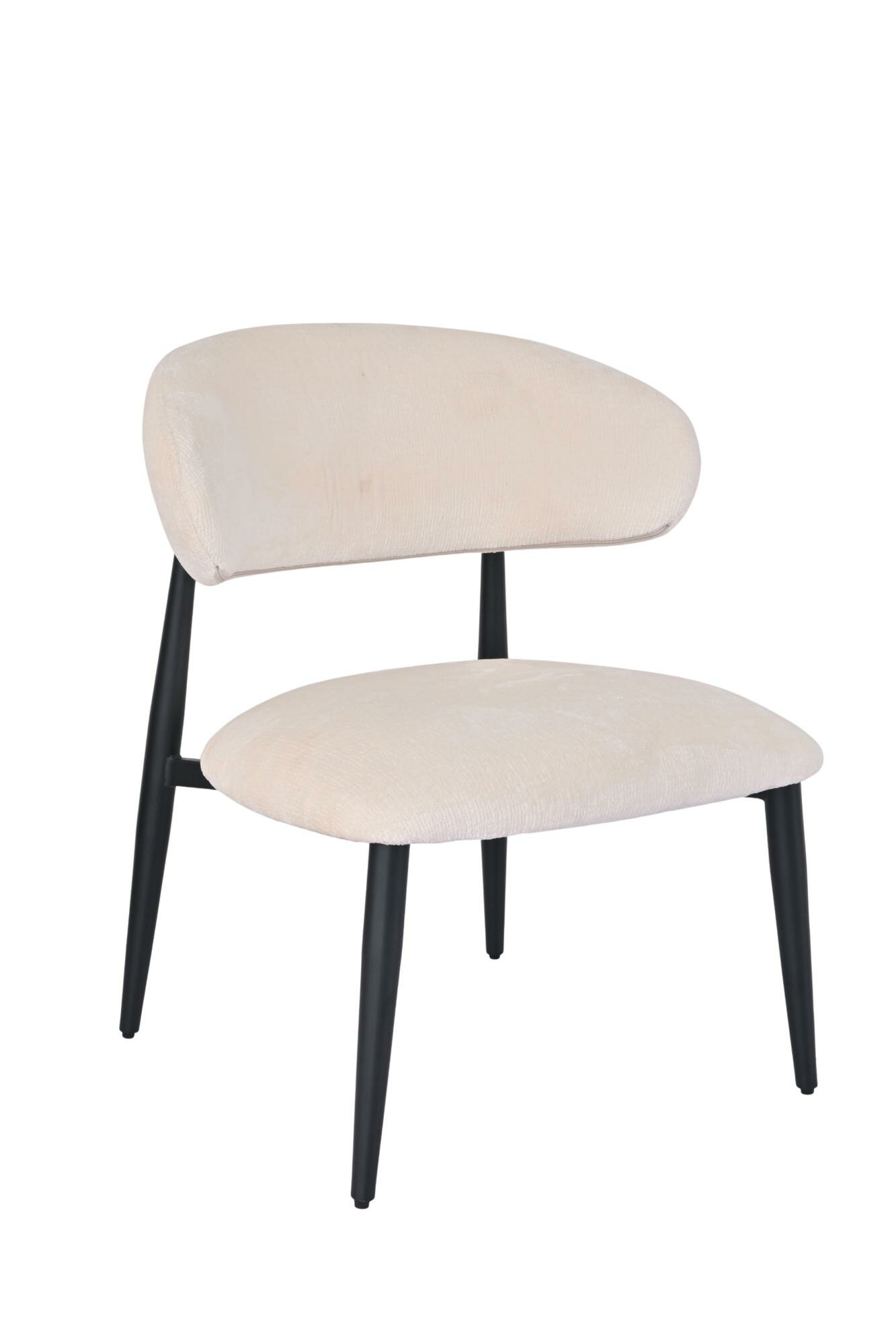 Кресло лаунж Ayla STOOL GROUP молочный, ткань и металл, мягкое сиденье, без подлокотников