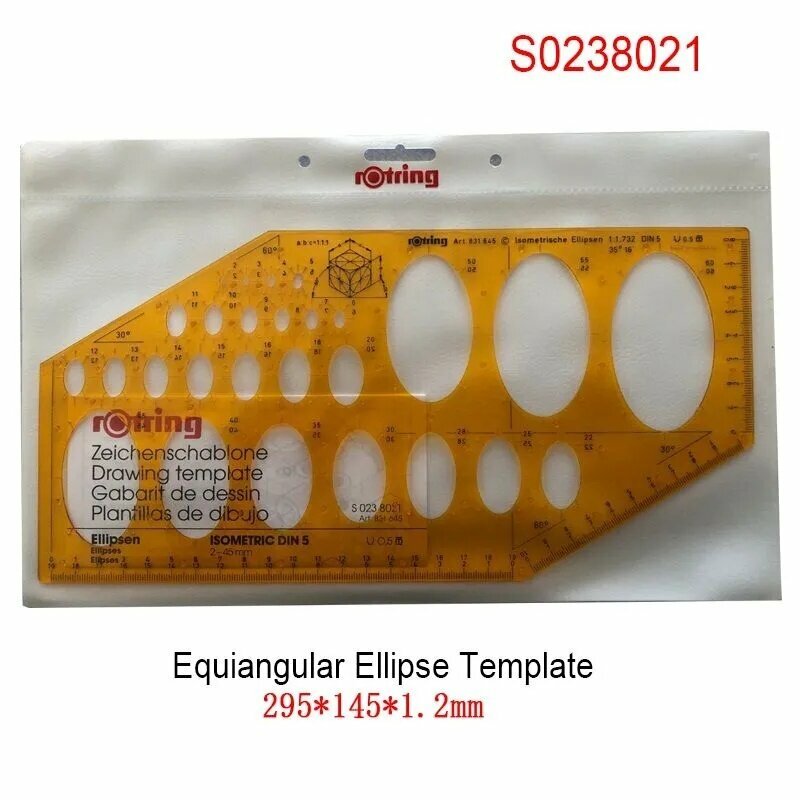 Линейка для рисования равноугольного эллипса rotring, 1 штука
