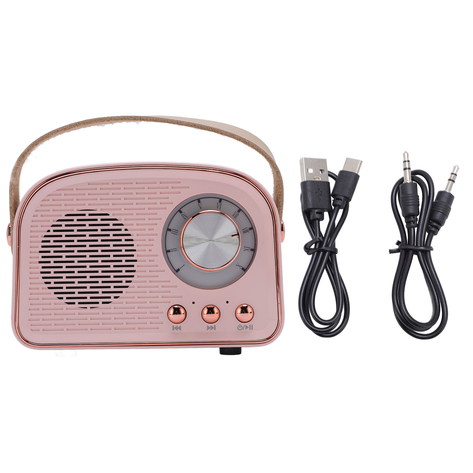 Retro Bluetooth -динамик маленький беспроводной портативный винтажный декор для дома на открытом воздухе DW21 Pink