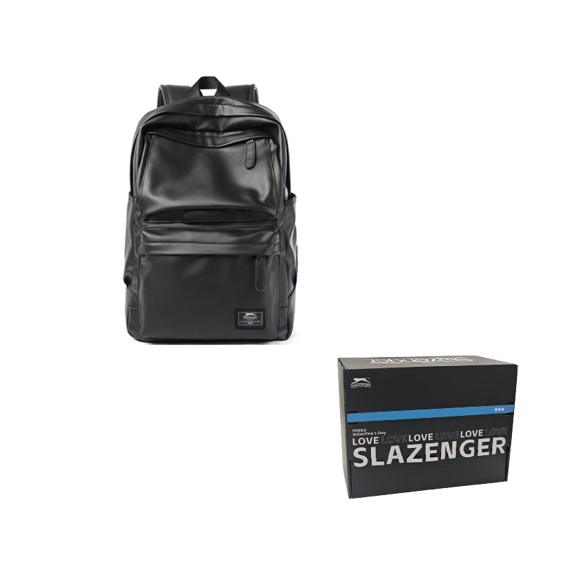 Рюкзак мужской Slazenger из PVC и мягкой кожи, черный, 4948571