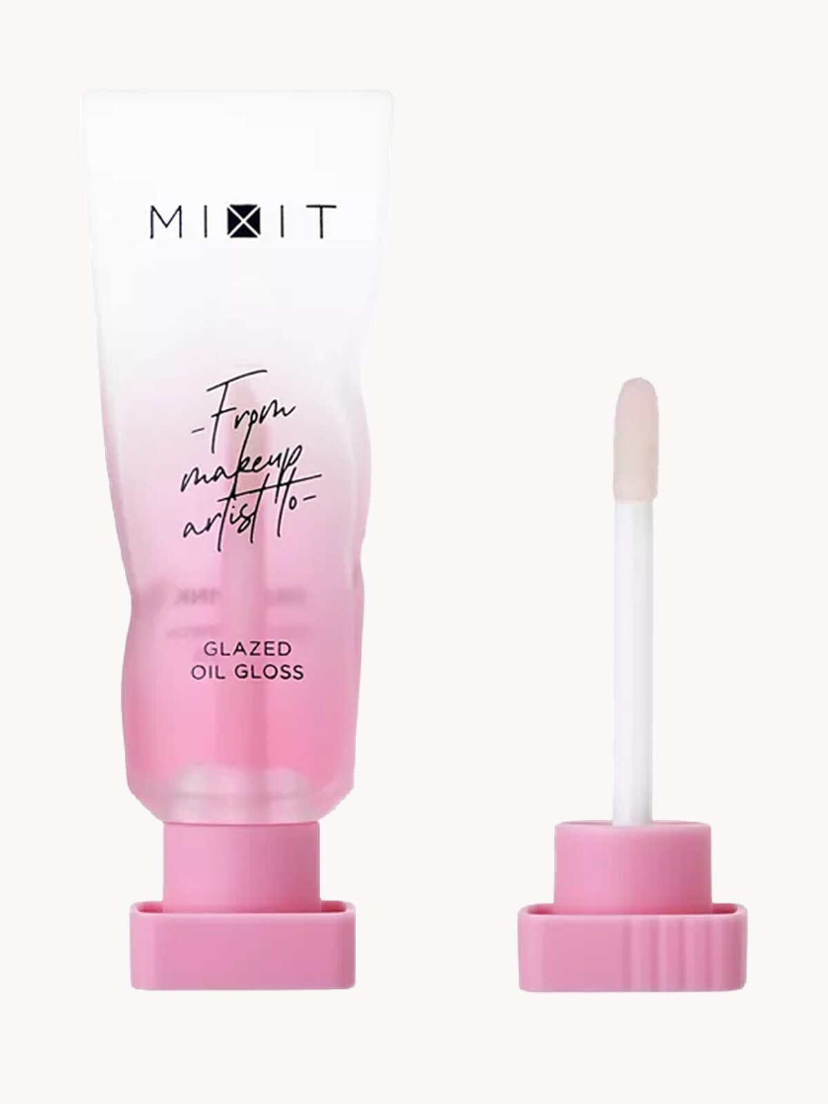 MIXIT Масло блеск для губ увлажняющее, оттенок светло-розовый. Профессиональная косметика для макияжа MAKE UP