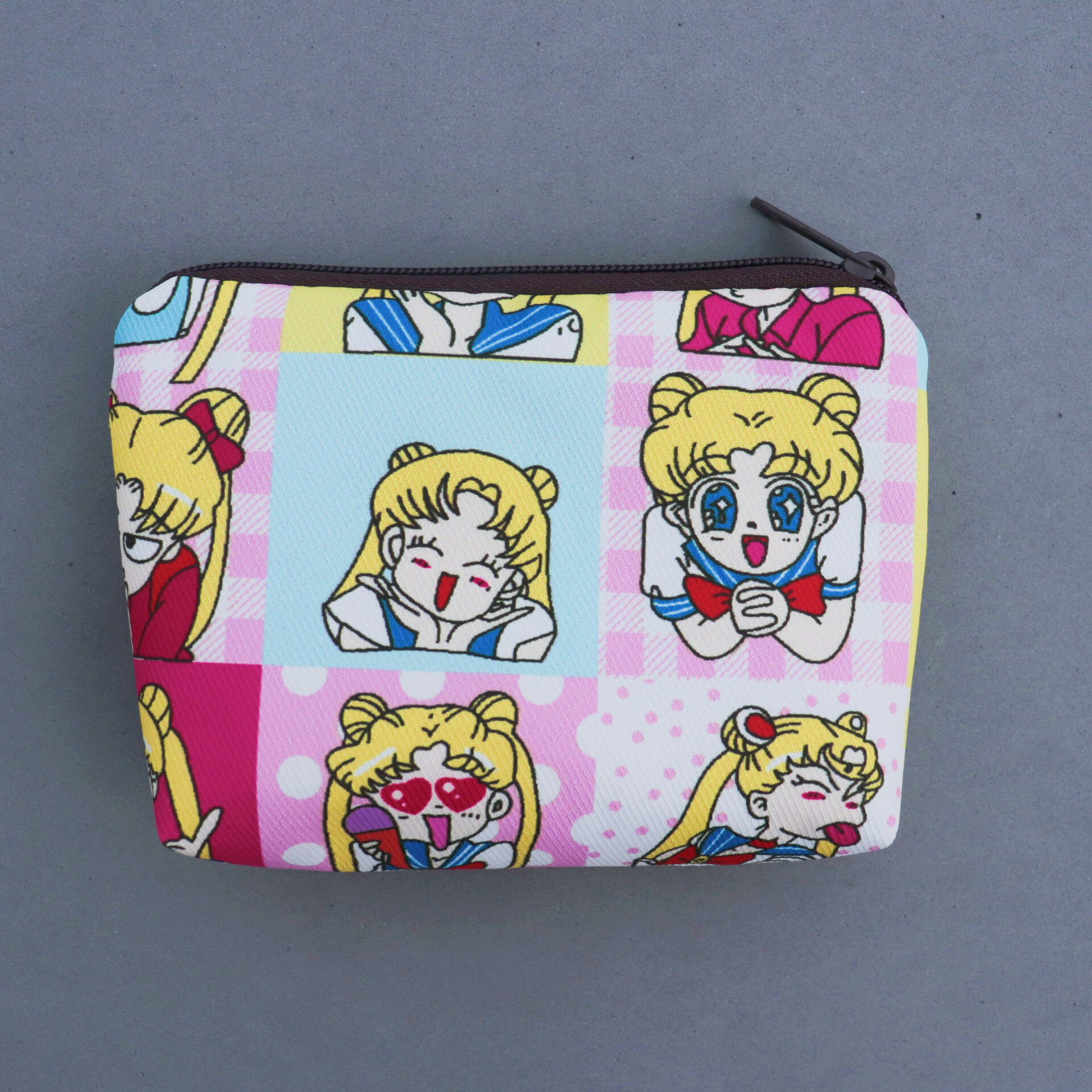 Miniso Кошелек для монет «Сейлор Мун» на завязке, гигиенические салфетки, карандаш для макияжа, молния, большой тканевый женский телефон