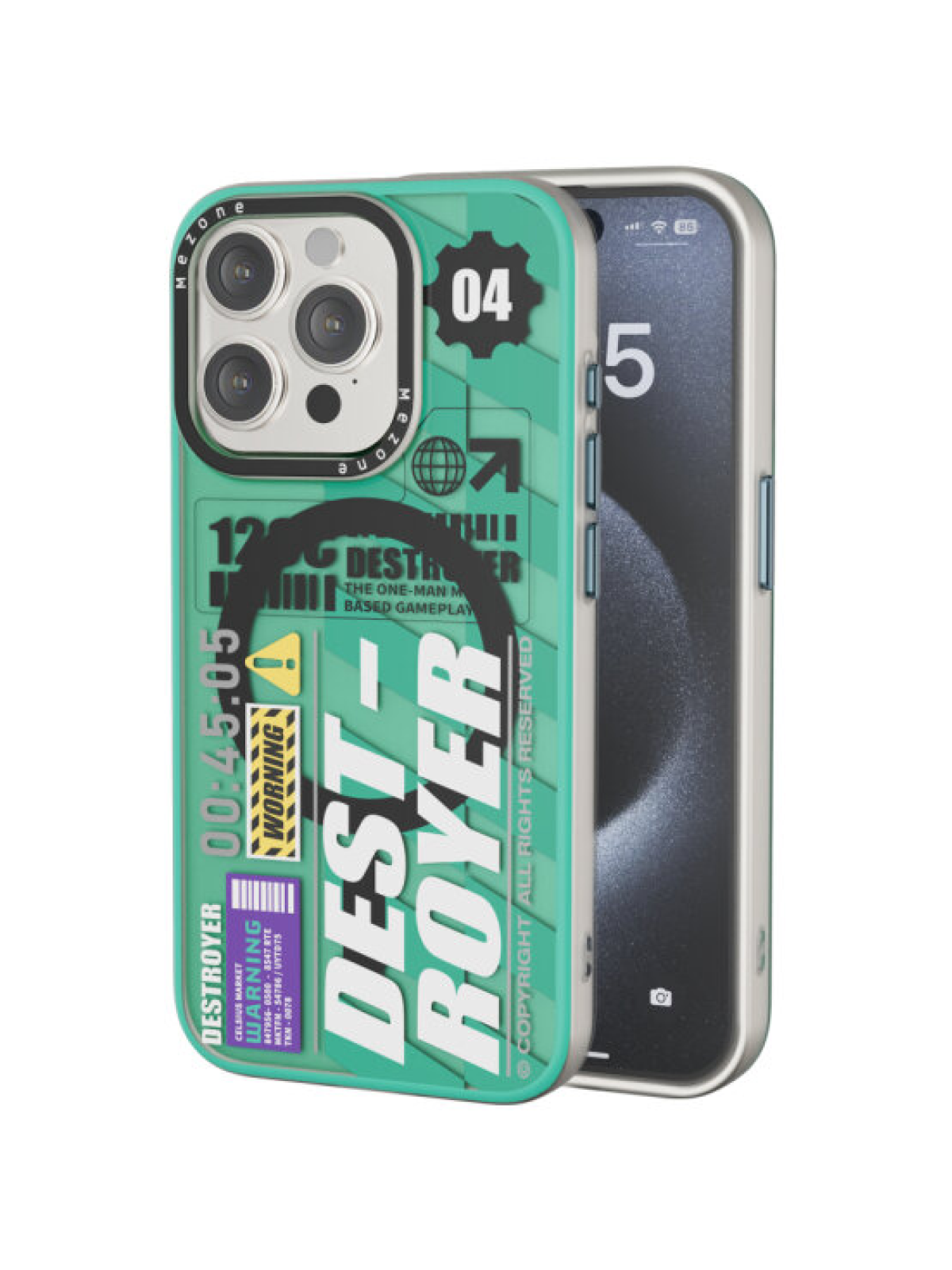 Чехол Mezone Destroyer для iPhone 15 MagSafe, ударопрочный, зеленый
