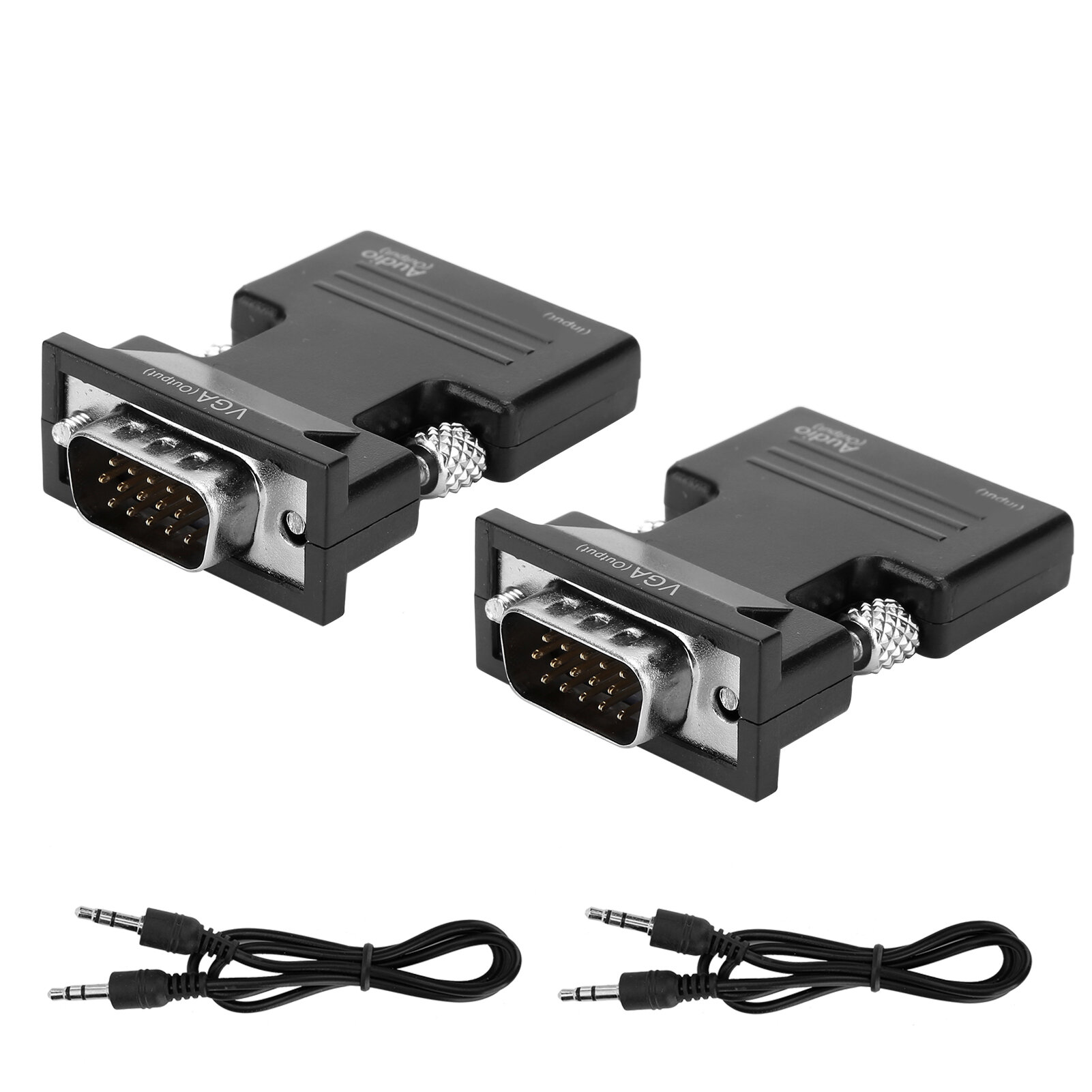 2 шт. HDMI-VGA-конвертер 1080P видеоадаптер кабель для дисплея компьютера, совместимый с монитором ноутбука и проектором