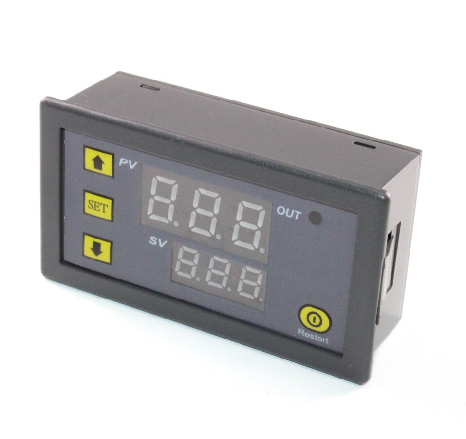 T3230-12, Реле времени, (Uпит=12VDC, T=0-999с, 0-999м, 0-999ч, Imax=10A, Pmax=1500Вт)