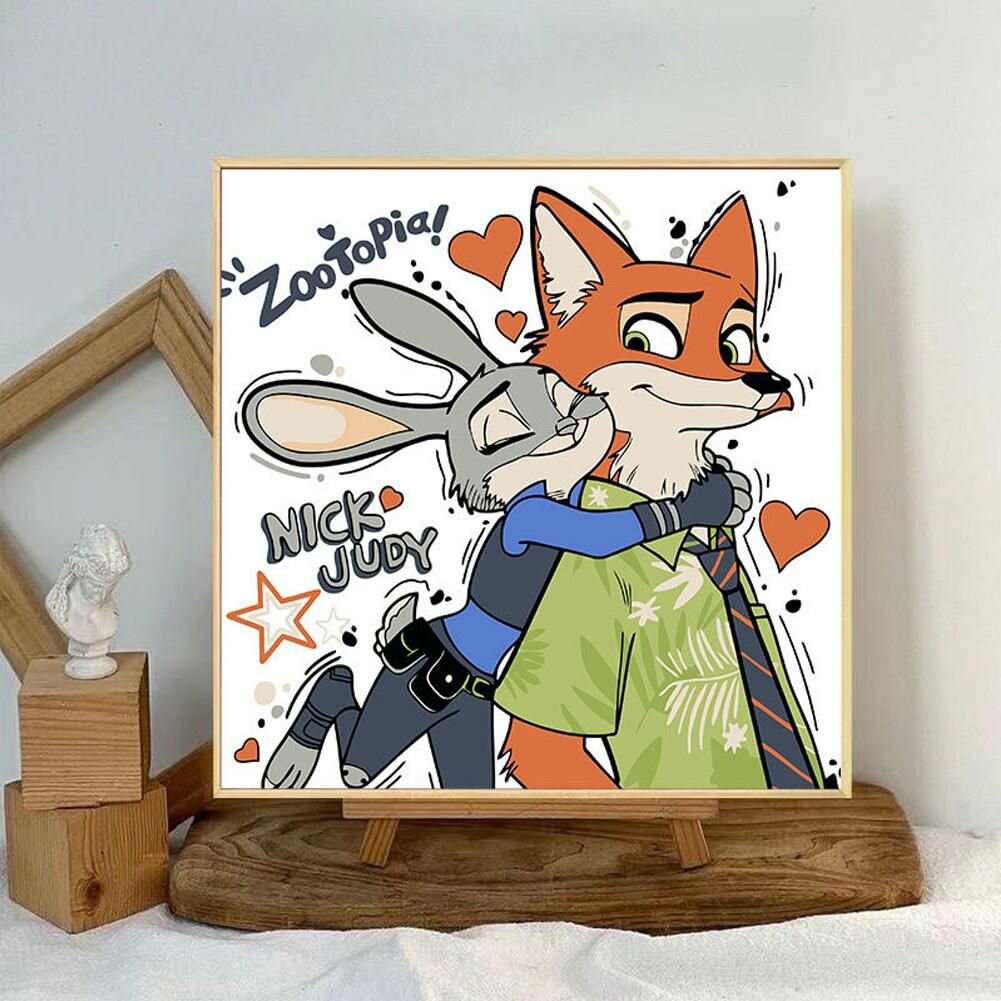 Рисование по номерам, Зверополис, Сделай сам,20*20 см