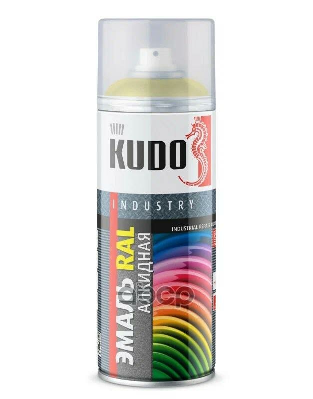 Краска-аэрозоль KUDO алкидная, желтый цинк RAL 1018, 520 мл