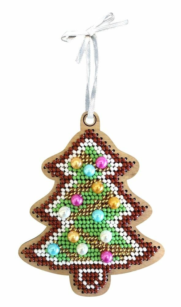 Набор для вышивания бисером Щепка "Ёлочная игрушка. Ёлочка" 7x9 см, Украшения Новый Год Праздники