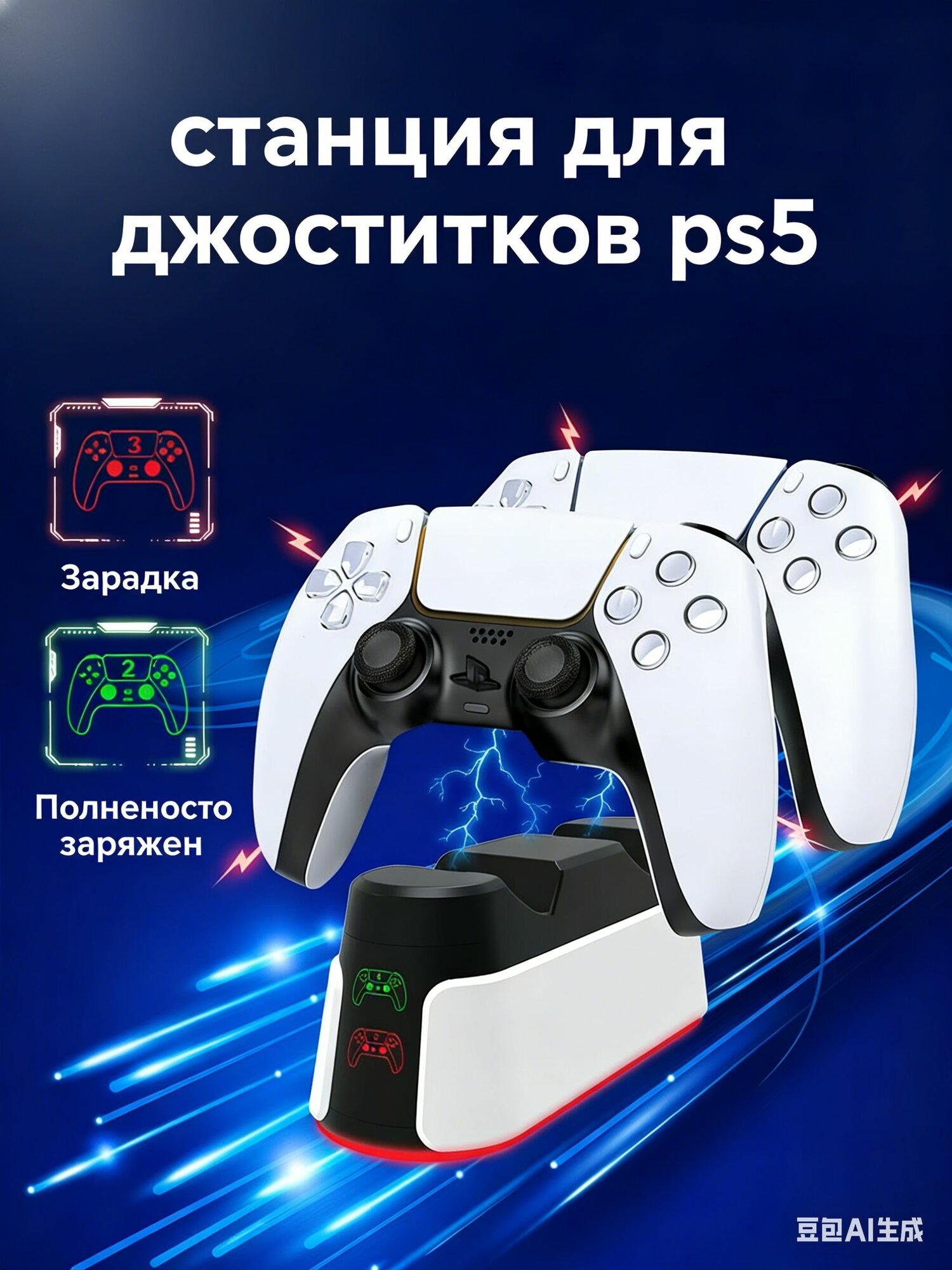 Зарядка для джойстиков ps5 зарядная станция для геймпада ps5