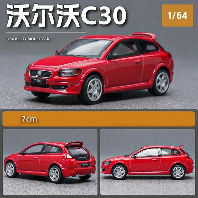 1:64 VOLVO C30 литые игрушечные машинки и модели автомобилей, миниатюрные масштабные модели машин, игрушки для детей