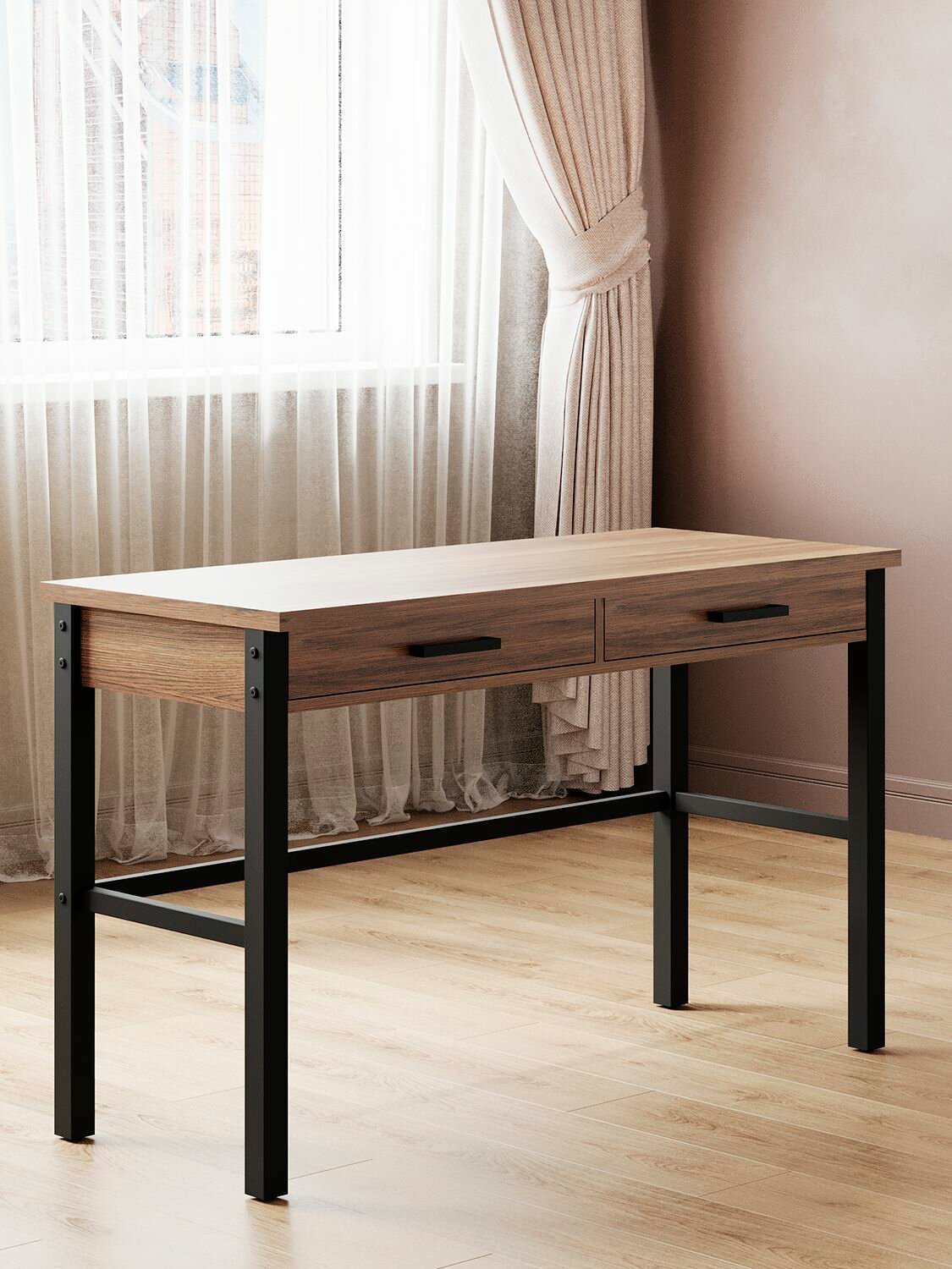 Стол компьютерный, письменный с ящиками Норд 120х50 см, Дуб Чарльстон