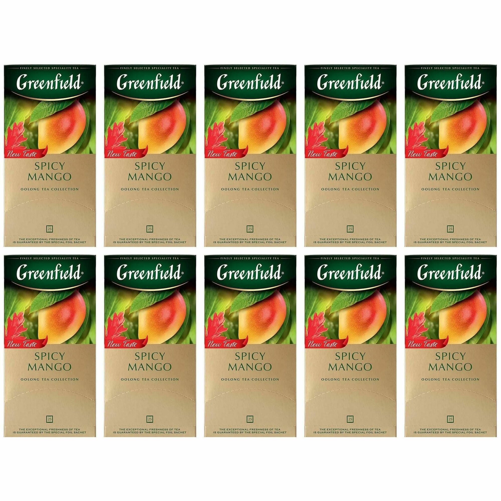 Greenfield Чай улун Spicy Mango, 2 гр, 25 пакетиков, 10 уп/