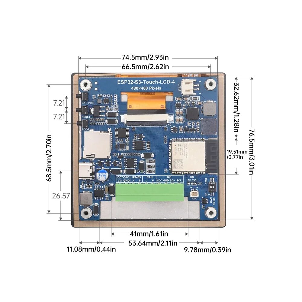 Diymore ESP32-S3-Touch-LCD-4 плата — фото 1