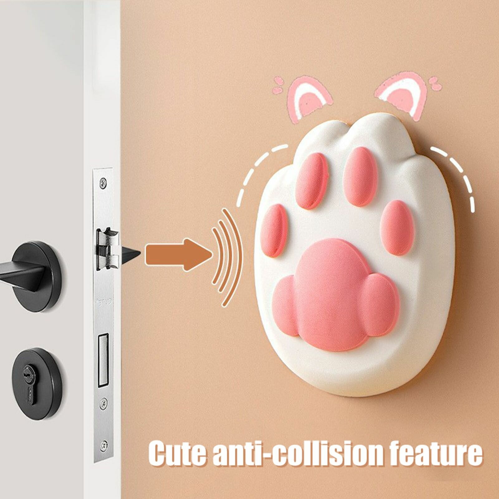 Мягкая силиконовая накладка в виде кошачьей лапки 3D амортизатор для защиты дверей и стен от ударов