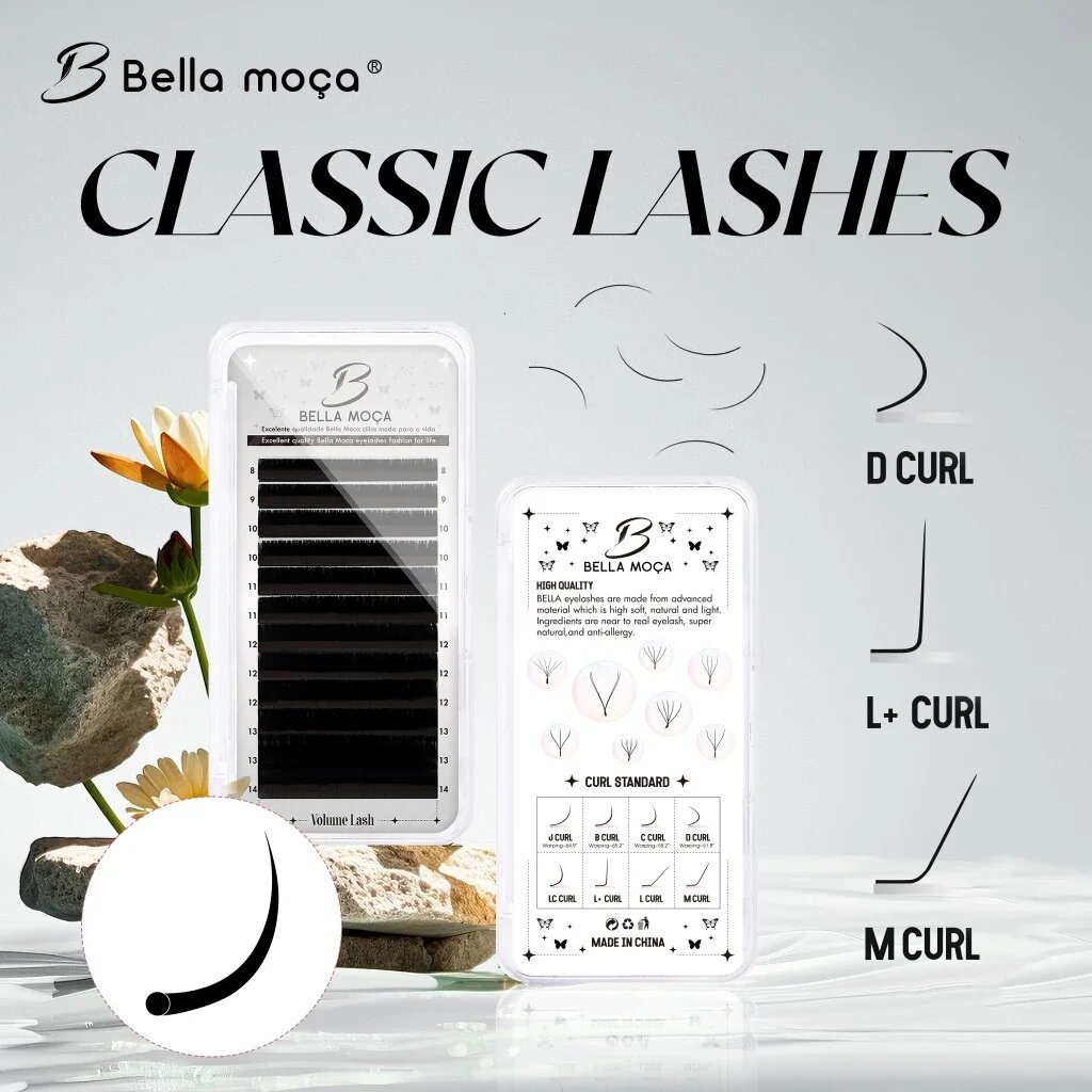Bella moça Classic Lashes C/D, 9 мм, D-изгиб