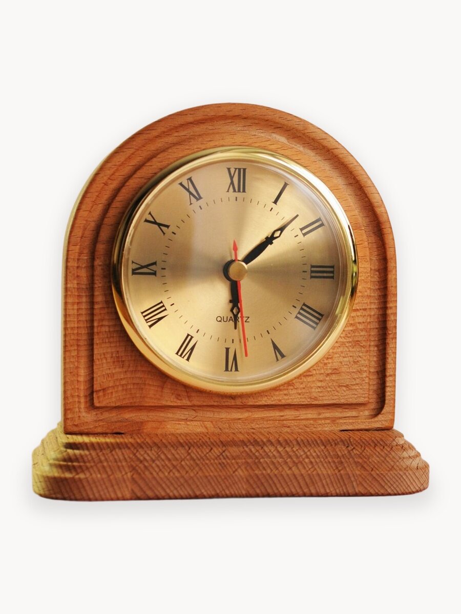 Часы настольные деревянные, бесшумные, бук "Рим"
