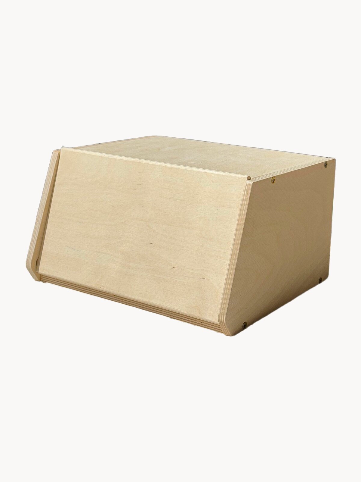 Хлебница деревянная с откидной крышкой без рисунка и покрытия 25*29*16 см