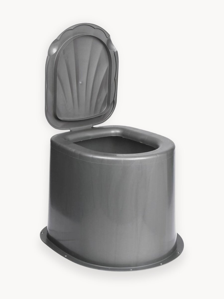 Туалет дачный, h = 35 см, без дна, с отверстиями для крепления к полу, серый