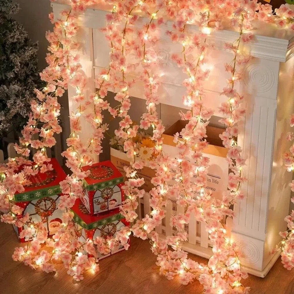 Искусственная гирлянда сакуры 180 см с LED подсветкой 360CM