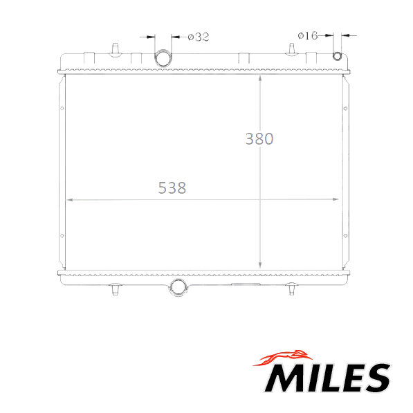 Miles Радиатор CITROEN C4, C5 04- PEUGEOT 307 03-, 308 07-, PARTNER 08-