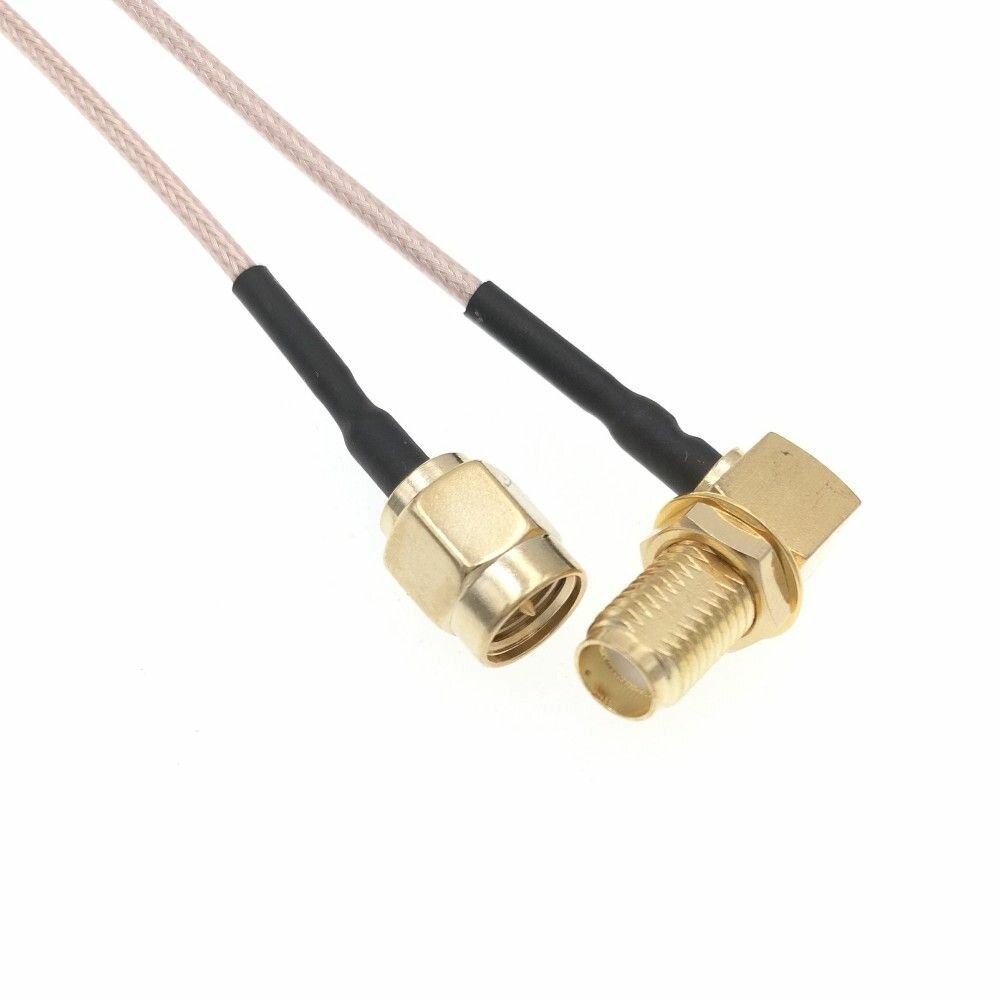 Пигтейл 2шт SMA-Male прямой - SMA-Female угловой переодник