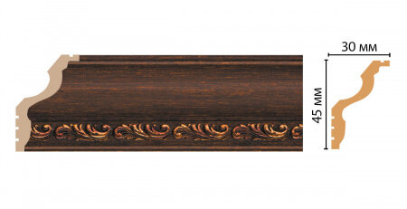 Плинтус Потолочный Decomaster 148B-966ДМ В45х30хД2400 мм / Декомастер.