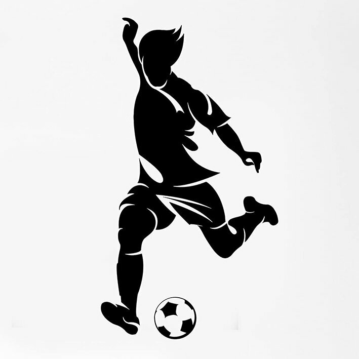 Футболист наклейка виниловая стикер футбол на автомобиль