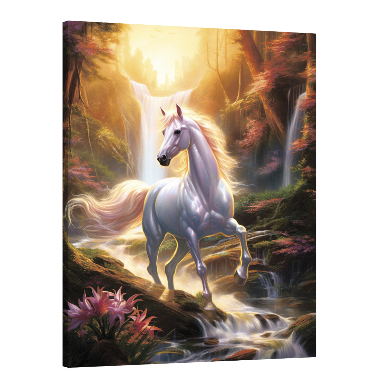 Интерьерная картина 50х70 "Белая лошадь"