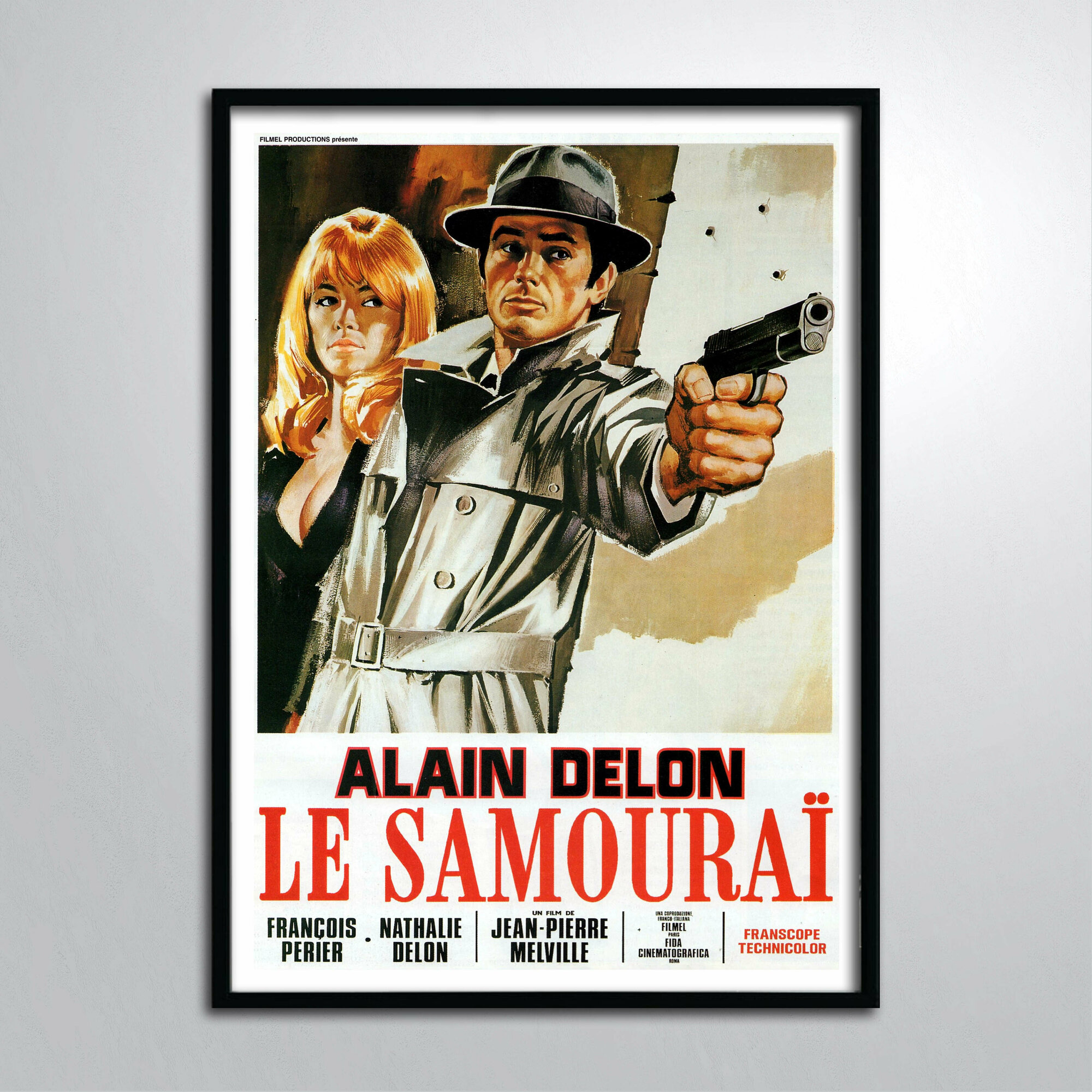 Постер без рамы/Винтажный плакат/Самурай (1967) Ален Делон Краски Le Samouraï