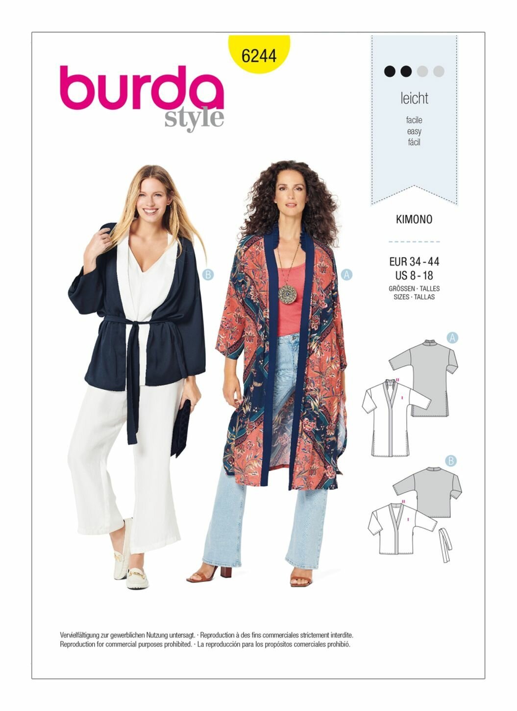 Выкройка BURDA №6244 Кимоно