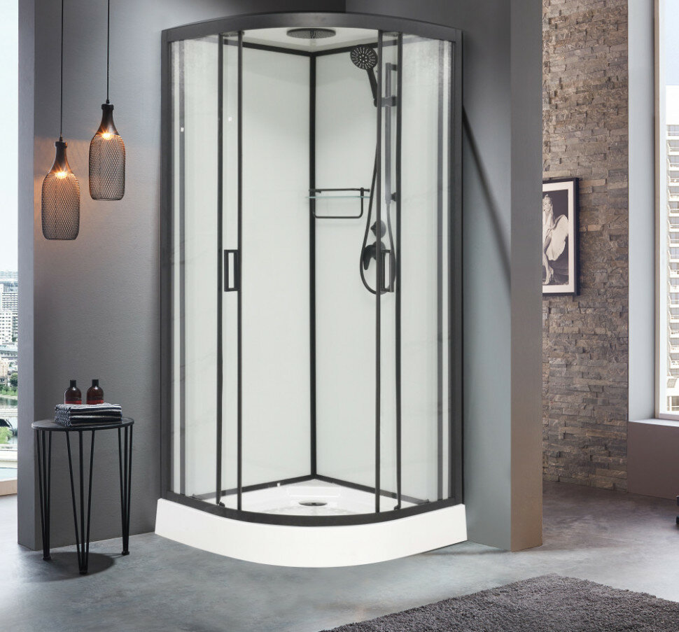 Душевая кабина Frank F420 М Black матовое стекло 120х120 см, 20048