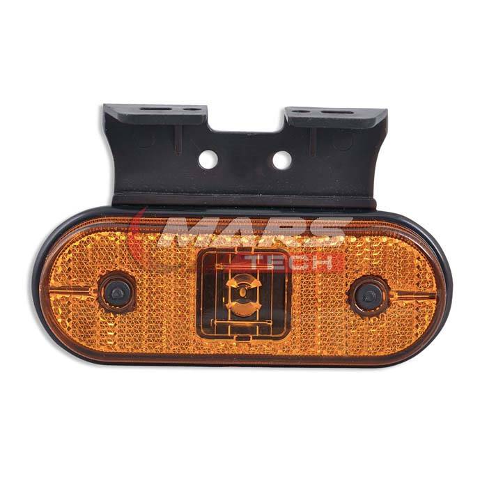 MARS TECH M720302 фонарь габаритный желтый овальн. светодиод. 121x44 с г-кронштейн. провод\sch