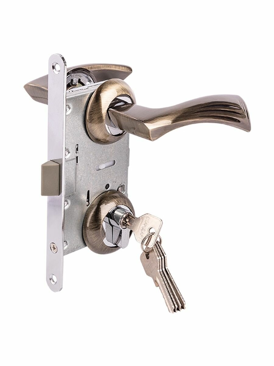 Замок врезной MARLOK 85/5423-ЦМ60 межосевое 85 мм (Тип 4) АВ (бронза)