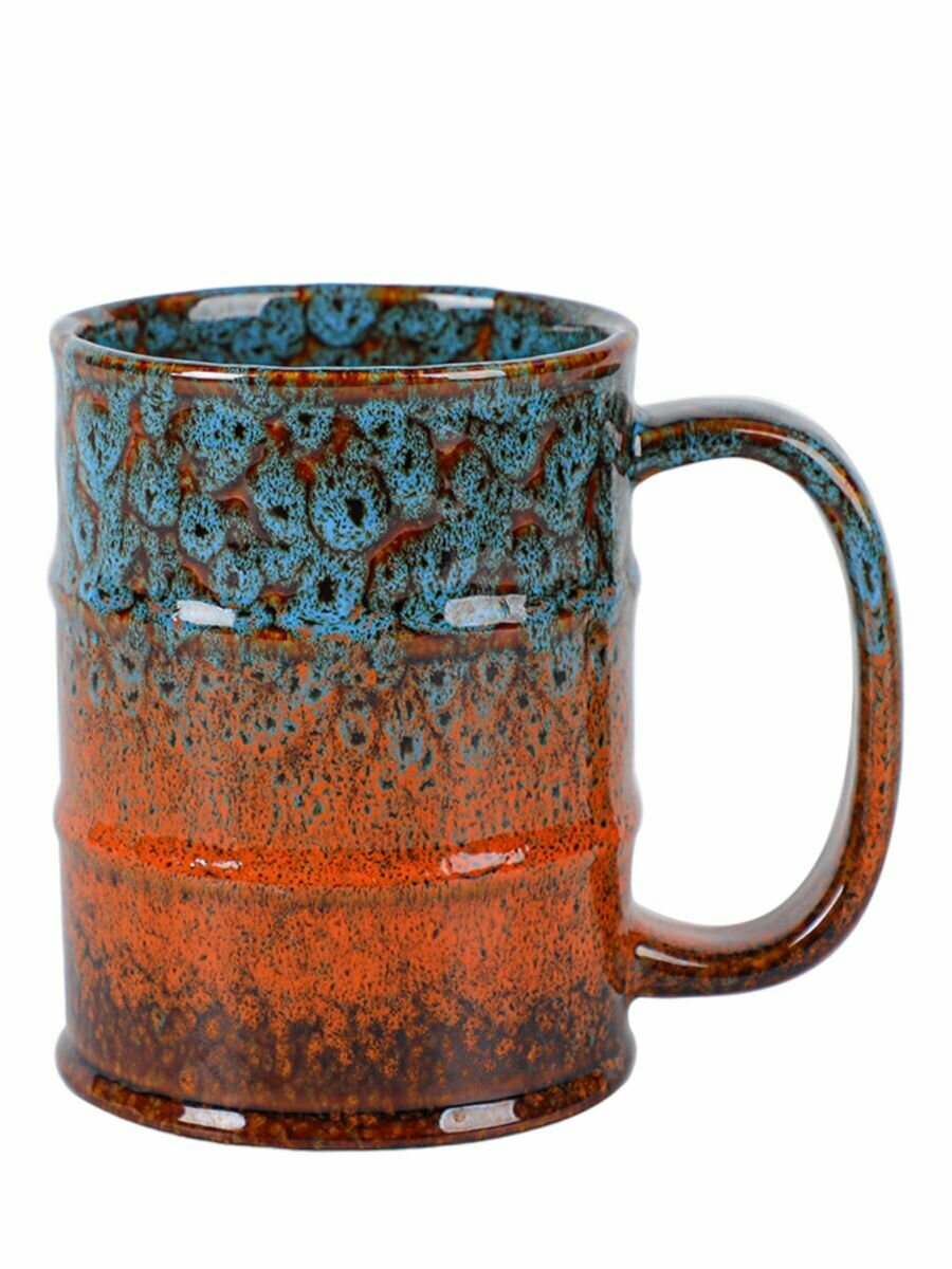 Керамическая кружка Вулкан оранжевый 600 мл/ подарок маме/любимой