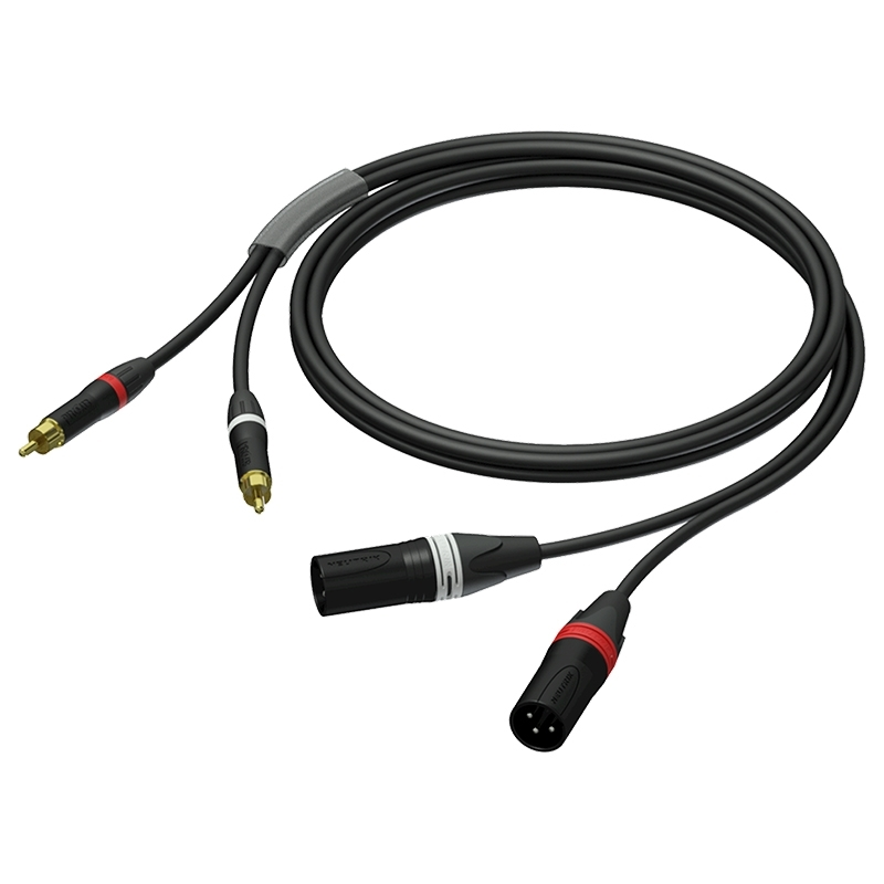 Procab PRA701/3- Аудиокабель 2х XLR 3-pin (вилка) – 2х RCA (вилка), гибкий, UltraFlex™