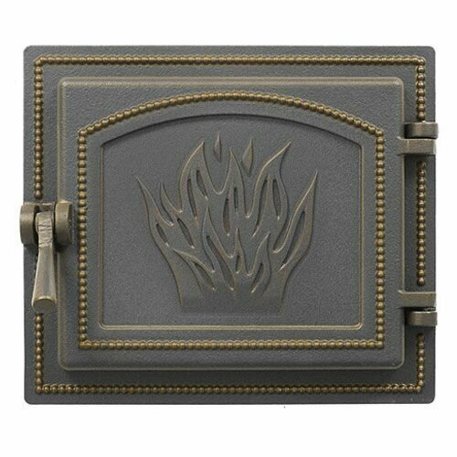 Дверка печная Везувий 261 глухая чугунная топочная (Бронза)