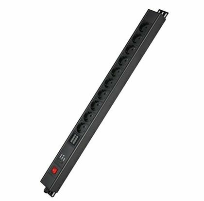 Блок распределения питания вертикальный для 19дюйм шкафов, 16A10 Х Shuko, выключатель, индикация, вх. разъём Schuko DKC R5VSH10SWOPAM