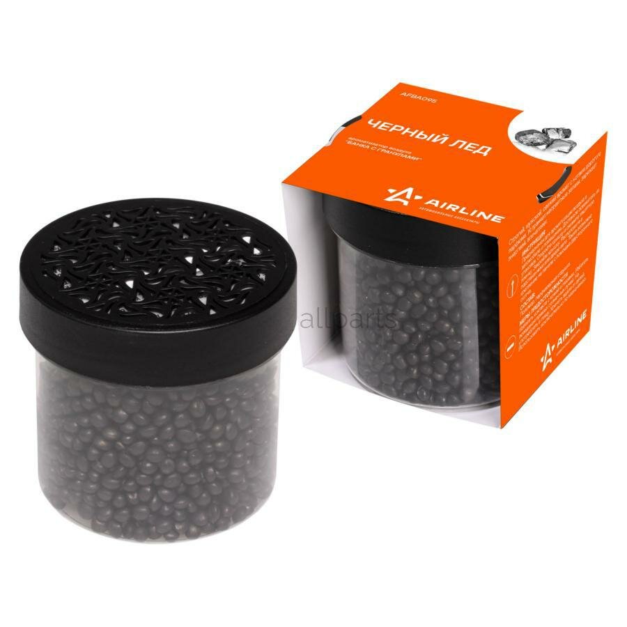 AIRLINE AFBA095 Ароматизатор Банка с гранулами черный лед (AFBA095)