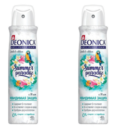 Дезодорант Deonica, Summer Paradise, Vegan Formula, спрей, 14+, 150 мл, 2 шт