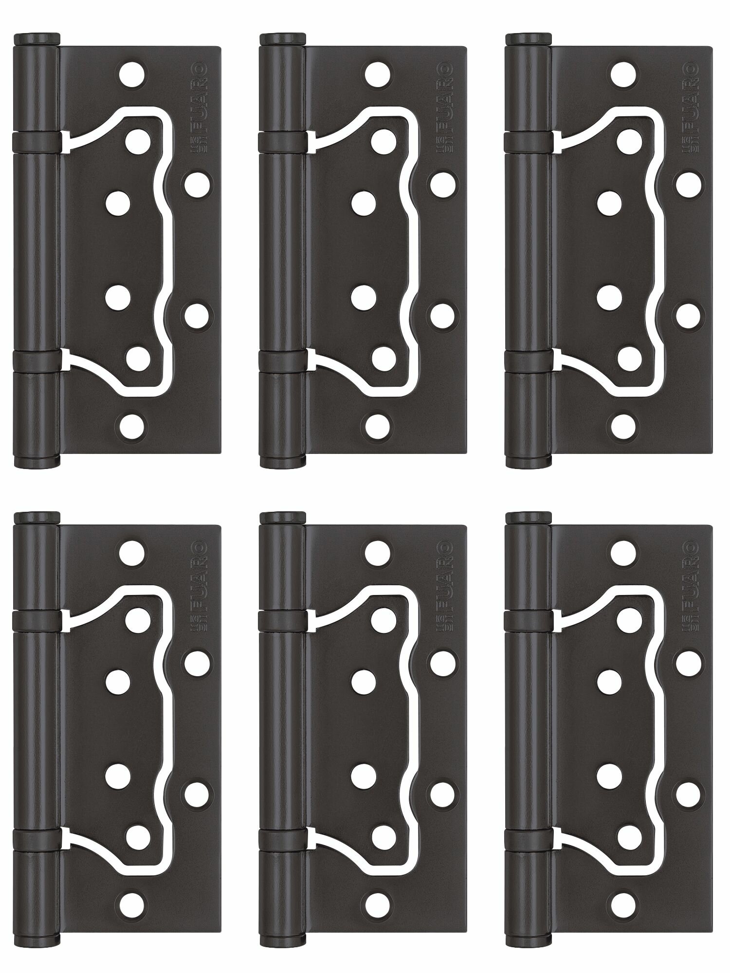 Петля универсальная без врезки Fuaro (Фуаро) IN4500W-BL GR (500-2BB/BL 100x2,5), графит, блистер (комплект 6 штук)