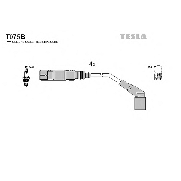 TESLA T075B (1715256 / 171525602) к-кт проводов\ BMW (БМВ) e36 / e34 / z3 1.8 m43 93