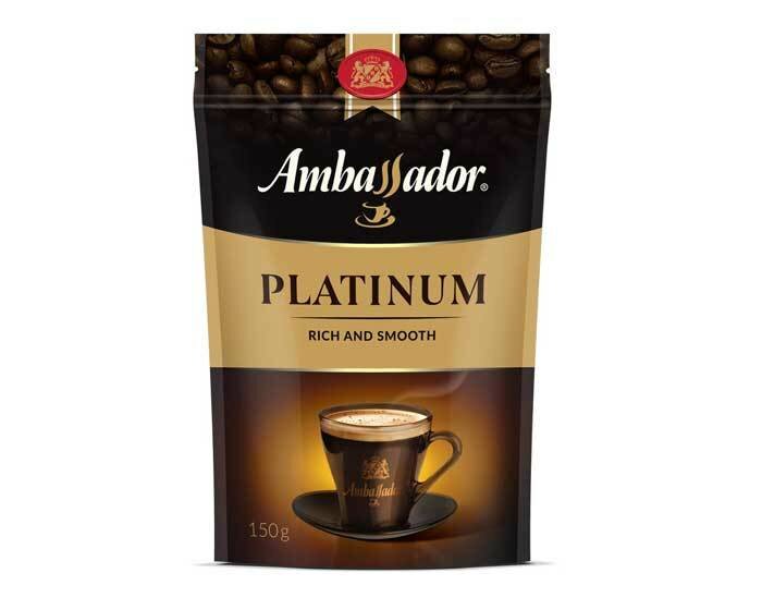 Кофе растворимый Ambassador "Platinum", сублимированный, 100%, арабика, 150 гр.