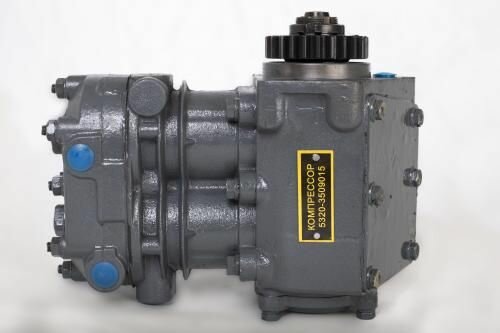 Компрессор воздушный КАМАЗ 2-х цилиндровый 5320 шестеренчатый привод "Автомагнат", 5320-3509015