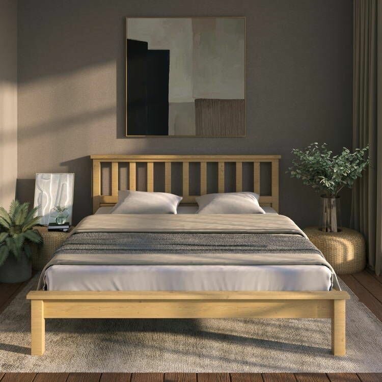 Кровать односпальная массив сосны 120x190 Агния цвет Сосна