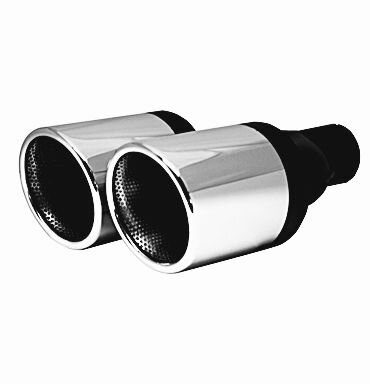 Насадка глушителя Двойная круглая 80мм скошенная (С перфорацией ) M2-80SA