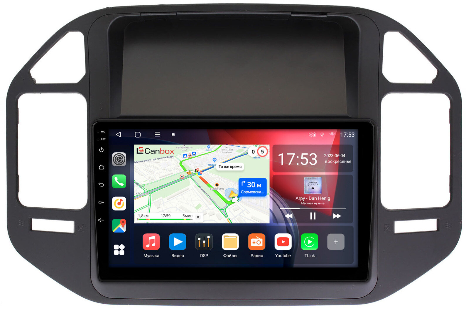 Штатная магнитола Canbox L-Line 4169-9-266 Mitsubishi Pajero 3, Montero 3 1999-2006 (черная) Android 10 (4G-SIM, 2/32, TS18, DSP, QLed)