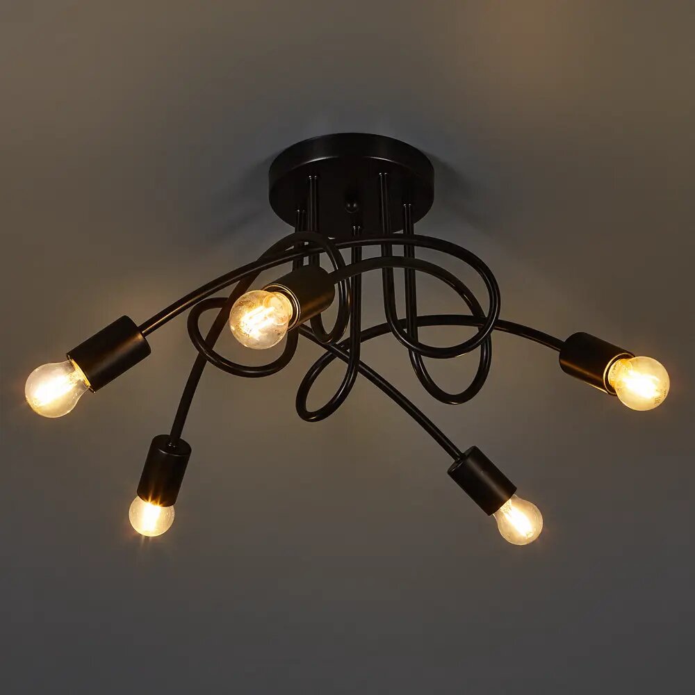 Люстра потолочная Гольфстрим КС30301/5 5 ламп 17 м² цвет черный