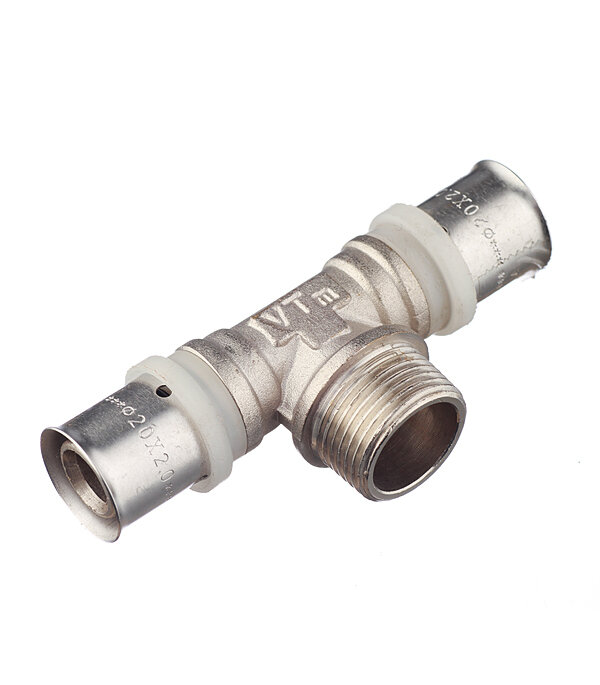 Тройник VALTEC (VTm.233. N.200520) 20(пресс) х 3/4 НР(ш) х 20(пресс)