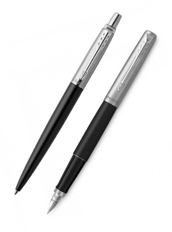 Подарочный набор: Перьевая и Шариковая ручки Parker Jotter Satin Black CT 1953184-2030947